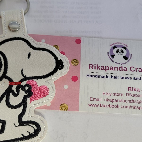 Peanuts Snoopy Woodstock Embroidered Key Fob - Etsy