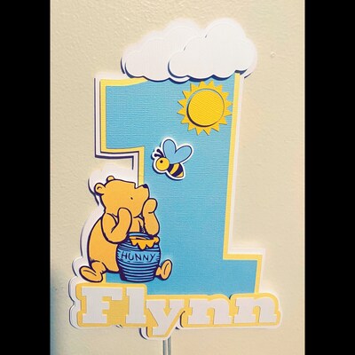 Pooh Cake Topper. Classic Winnie the Pooh Cake Topper. First Birthday ...