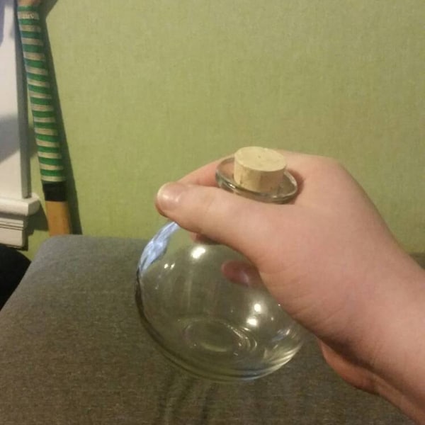 Round Crystal Clear Glass Potion Bottle With Cork Perfect Larping ...