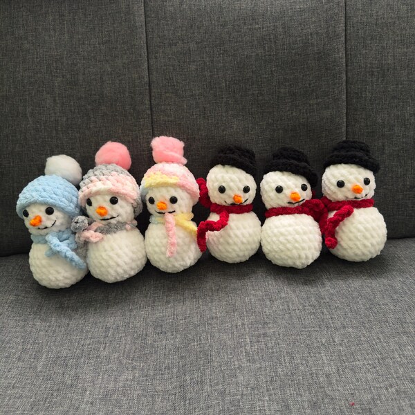 Crochet Mini Snowman Pattern. Christmas Little Snowman. Snowman ...