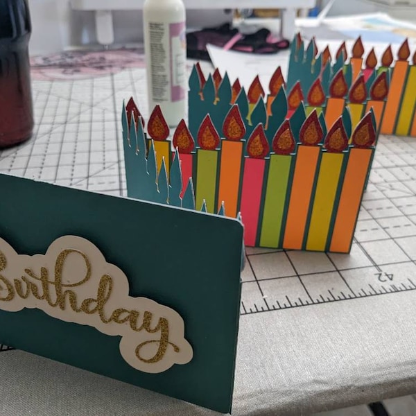 Expanding Candle Birthday Card - SVG Digital File - Etsy