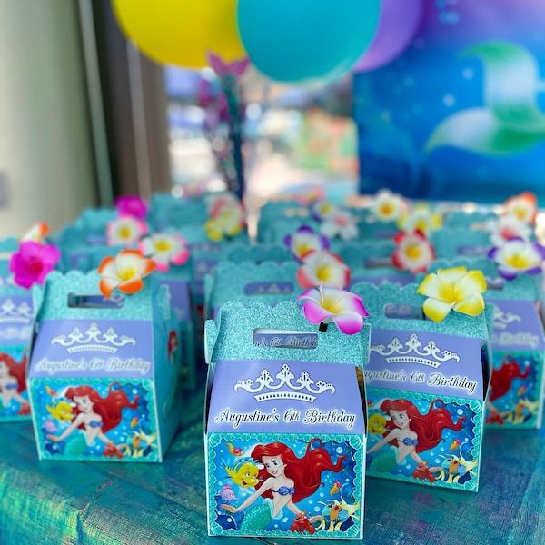 Princess Ariel Little Mermaid Birthday Personalized Gable Favor Goody ...