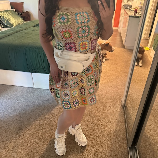 Glowbysely/ Dreamy Kelly Dress/ Crochet Granny Square / Colotful ...