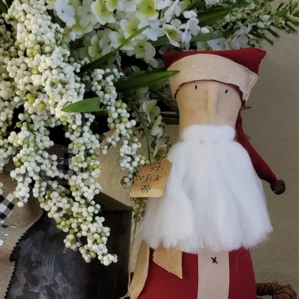 Primitive Santa Doll, Grungy Santa, Prim Christmas Decor, Primitive ...