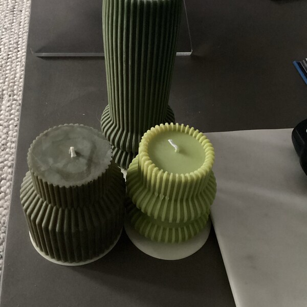 Tall Aesthetic Pillar Candles- Decorative Modern Geometric Funky Figure ...