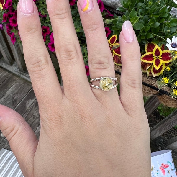 Funeral Flower Jewelry Ring, Funeral Flower Keepsake, Keepsake Ring ...