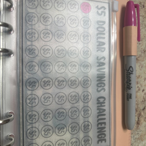 1 Dollar Mini Savings Tracker, A6 Savings, Cash Envelopes, Mini Savings ...