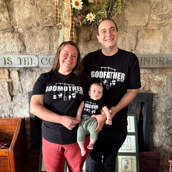 Godmother, Godfather, Goddaughter or Godson, Godchild- Unisex T-shirt ...