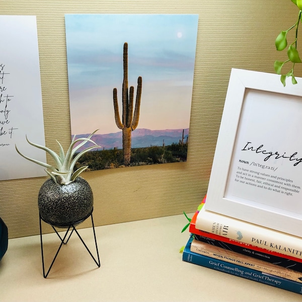 Arizona Cactus Sunset, Desert Landscape, Arizona Desert Wall Art ...
