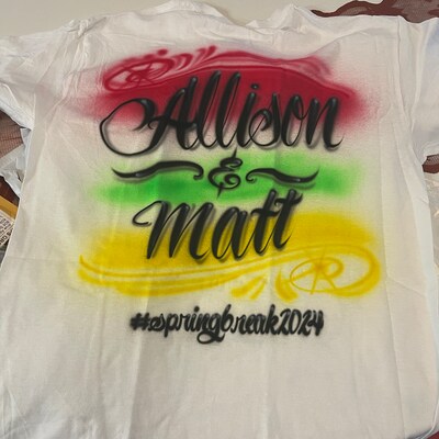 Airbrush T Shirt Script Name - Etsy