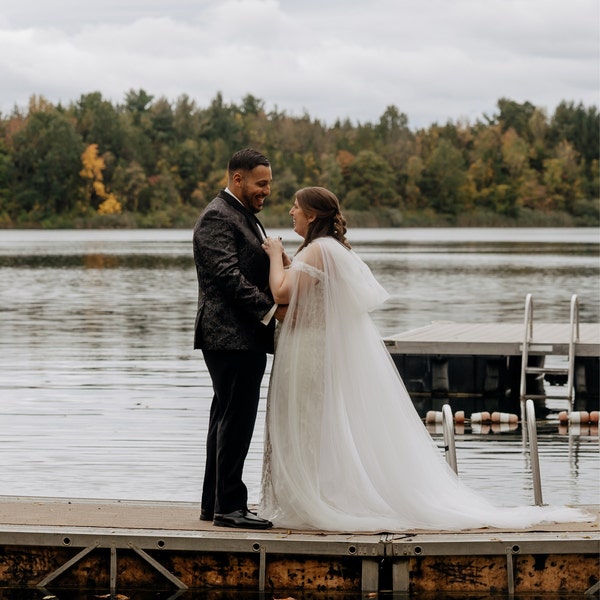 Ethereal - Bridal Cloak / Wedding Cape / Bridal Cape / Tulle Bridal ...