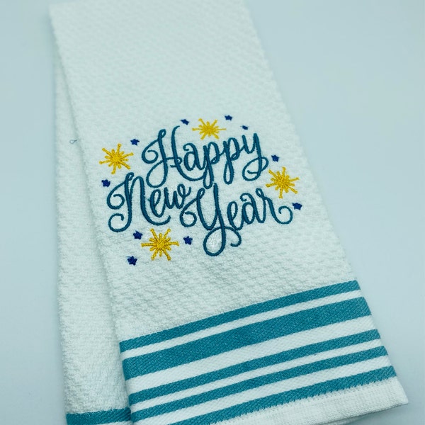 Happy New Year Embroidery Design - 7 Sizes 10 Formats DST PES New Year ...