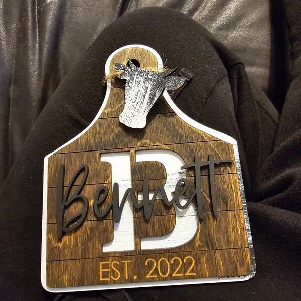 Personalized Cow Tag, Decorative Board, Cow Decor, Personalized Cow ...