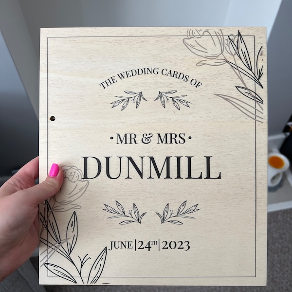 Floral Wedding Card Book Wedding Card Keepsake Personalised Wedding ...