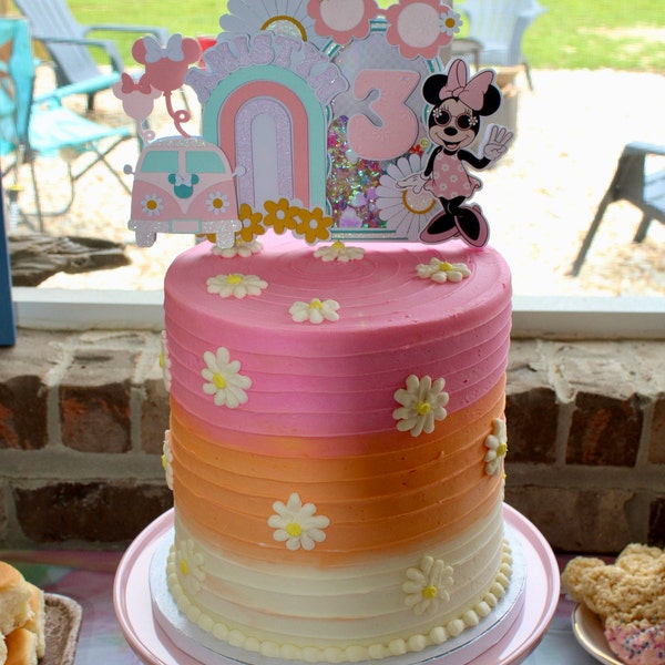 Groovy Minnie Mouse Cake Topper|groovy Minnie Mouse Theme|minnie Mouse ...