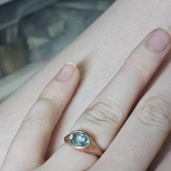 Raw Aquamarine Ring, Raw Birthstone Jewelry, Rough Raw Crystal Ring ...