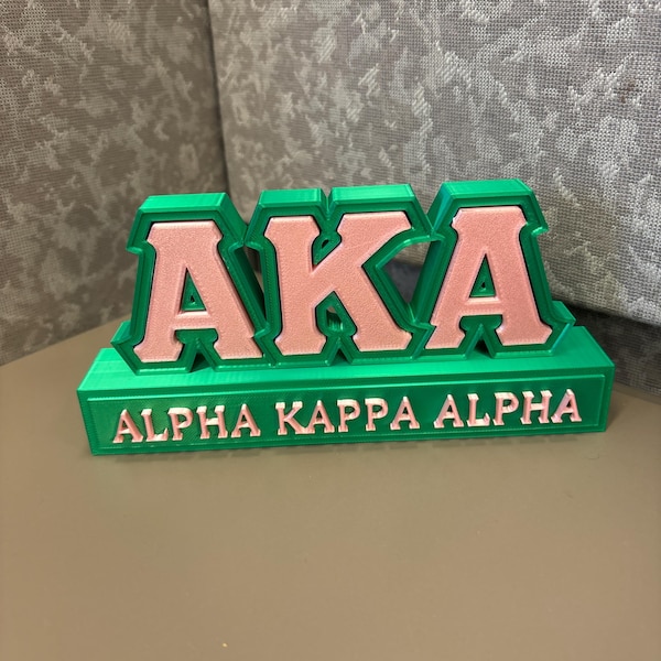 Alpha Kappa Alpha Inspired AKA Pink and Green Customizable Desk Name ...