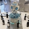 Peanut Elephant Centrepiece for Baby Boy Shower in Light Blue & Gray ...