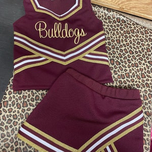 Gold & Black Cheer Uniform Customized Cheerleading Uniform | Etsy