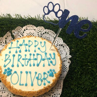 Paw Print Cake Topper One Cake Topper 1st Birthday Cake Topper Puppy ...