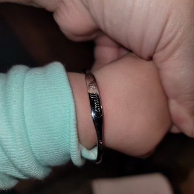 Personalized Sterling Silver Cuff Bracelet, Baby, Kids, Little Girls ...