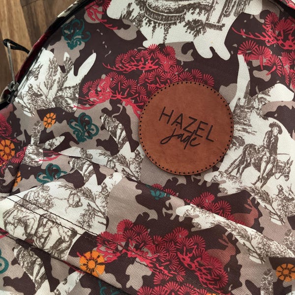 Square Leather Patch | Monogram Leather Patch | Backpack Leather Patch ...