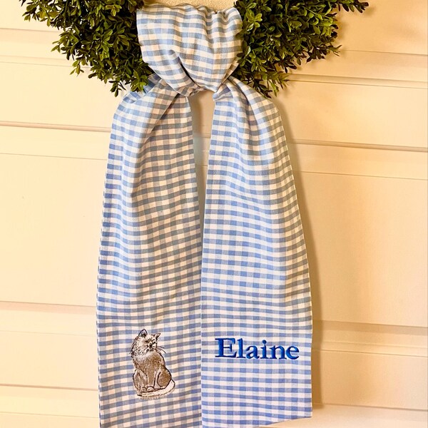 Teacher School Crest Banner Custom, Crest Embroidered, Fabric Bows ...