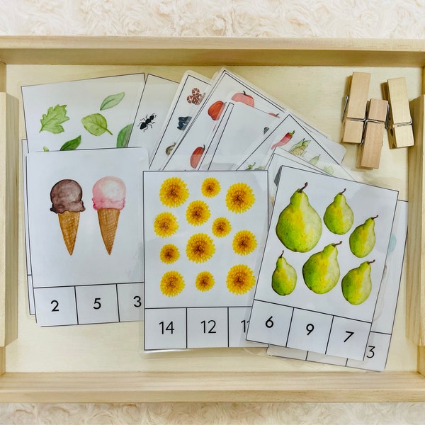 Count and Clip Cards #1-20 Printable Digital Download - Etsy