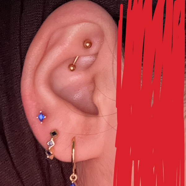 Dainty Bezel Rook Hoop Earring Bezel Stone Helix Hoop Rook Earring ...