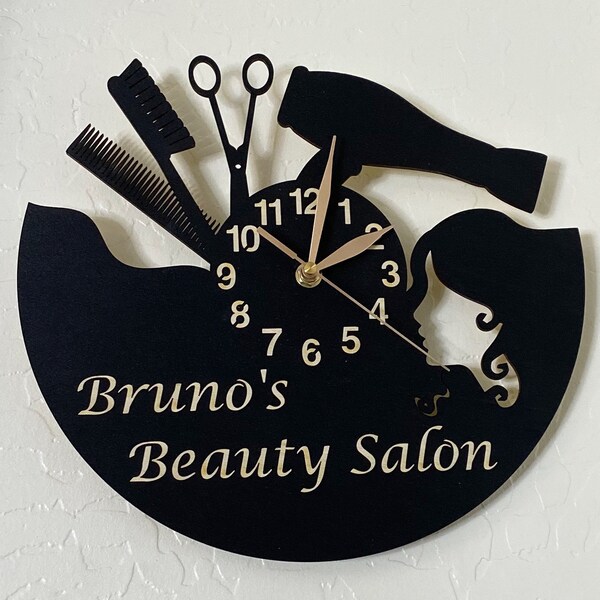 Wall Clock Beauty Salon, Hair Styler, Wall Art Decor LARGE 18 or 12 ...