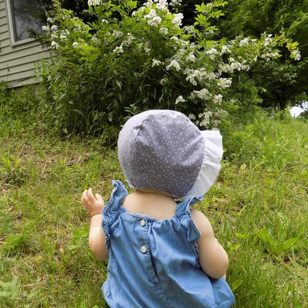 Reversible-ruffle Trim- Baby Bonnet - Etsy