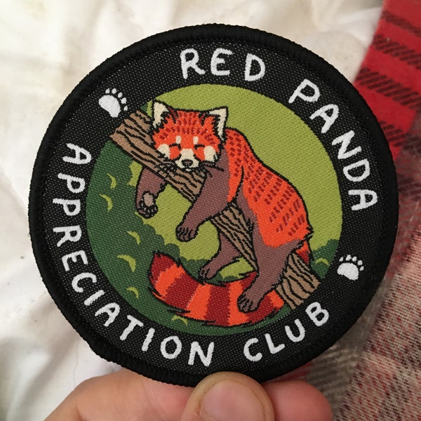 Red Panda Appreciation Club Iron on Woven Patch 7cm - Etsy