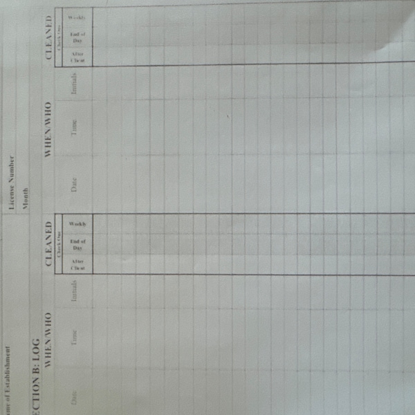 Pedicure Cleaning Log for Salon Cleaning Planner Log Printable . - Etsy