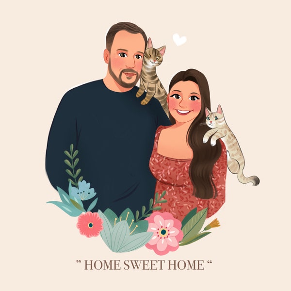 Custom Portrait, Cartoon Portrait, Custom Illustration, Custom Vector ...