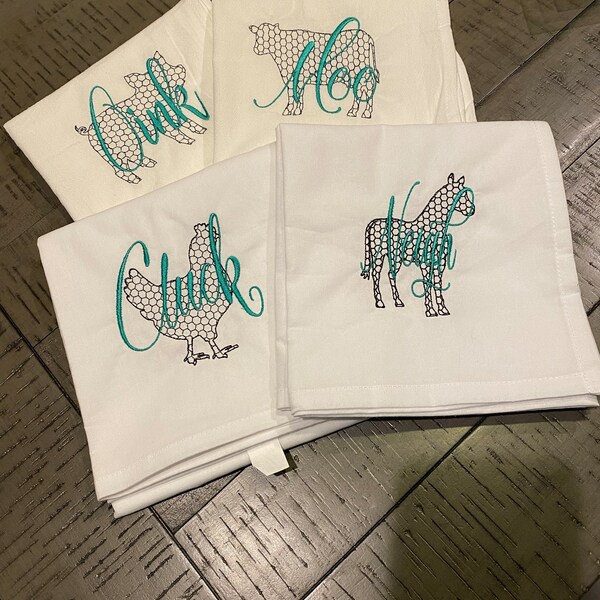 Cow Chicken Wire Embroidery Design Available Sizes 8x12 6x10 5x7 4x4 ...