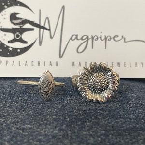 Art Deco Sterling Silver Octagon Ring Shield Ring Shield Maiden Shield ...