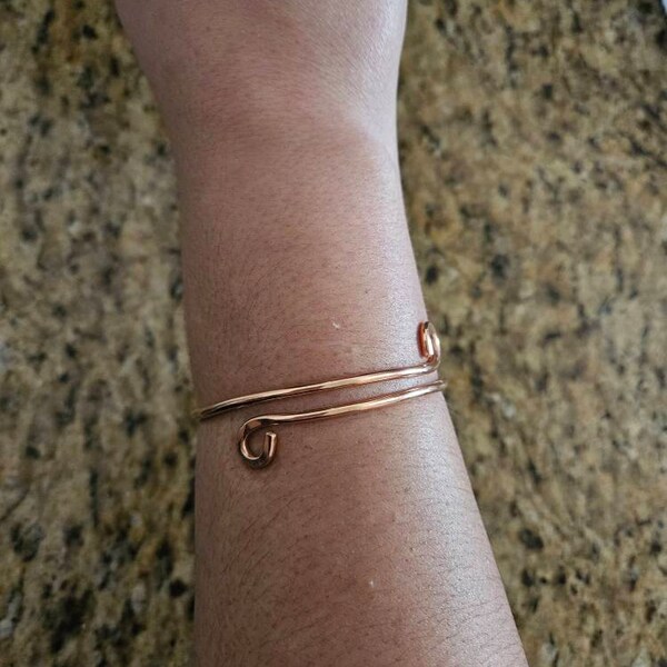 Copper Bangle Bracelets, Eight Gauge Cooper, Copper Bracelets, Overlap ...