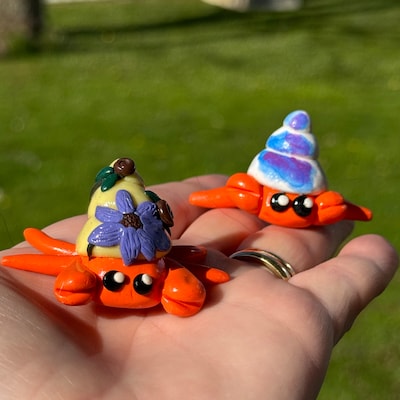 Sprinkle Donut Misfit Hermit Crabs Polymer Clay Sculptures Handmade ...