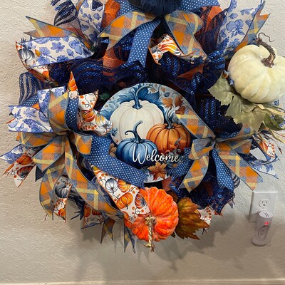Round Fall Wreath Sign, Fall Wreath Sign, Personalize It by Pam, Signs ...