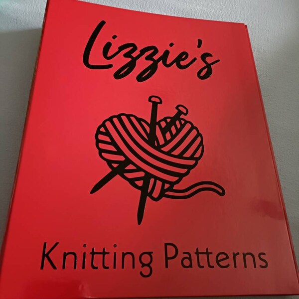 Personalised A4 Folder, Knitting Patterns, Custom Made Ring Binder ...