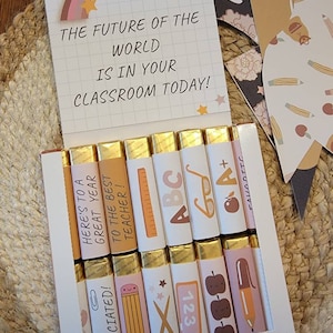 Teacher Gift, Merci Chocolate Gift DIY, Teacher Digital Prints, Teacher ...