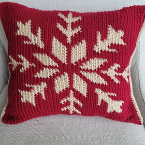Snowflake Cushion Crochet Pattern. Modern Crochet. Christmas Crochet ...