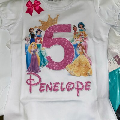 Disney Princesses Birthday Shirt, Disney Princess Birthday Shirt - Etsy