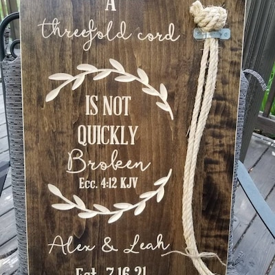 KJV Bible A Threefold Cord God's Knot Unity Rope Braid for Unity ...