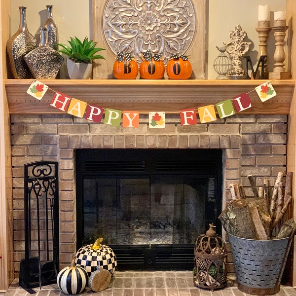 As Seen in HGTV Magazine, Happy Fall Banner, Happy Fall Sign, Fall Home ...