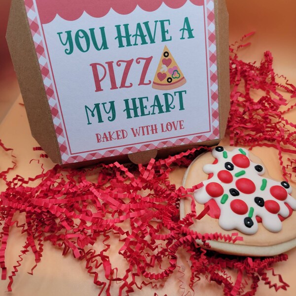 Instant Download Valentine Mini Pizza Cookie Label, You Have a Pizza My ...