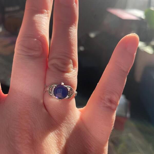 14K Gold Mood Ring, Dainty Ring for Women, Feeling Stone Ring, Colorful ...