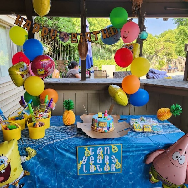 Spongebob Birthday Sign: Handmade Party Decorations - Etsy