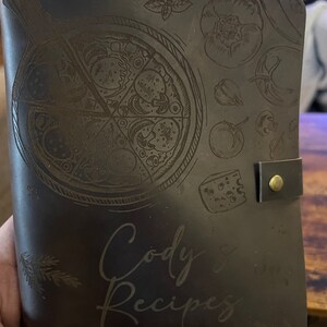 Leather Recipe Book Personalized Cookbook Binder Blank Recipe Book ...