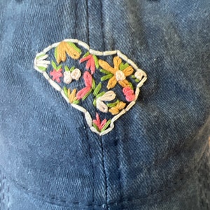 Custom Distress Floral Hand-embroidered Baseball - Etsy